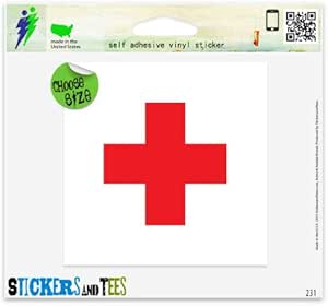 Amazon.com: Red Cross Emblem Flag Vinyl Car Bumper Window Sticker ...