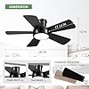 Dannilong 40 inch Modern Ceiling Fans with Lights Remote/APP Control ...
