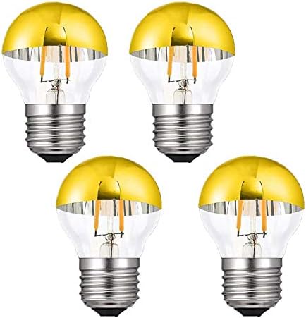 Lxcom Lighting 4W G45 Edison LED Bulb Gold Tipped Half Chrome LED Light ...