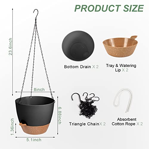 Snapklik.com : Vanslogreen 8 Inch Hanging Planters For Indoor Outdoor ...