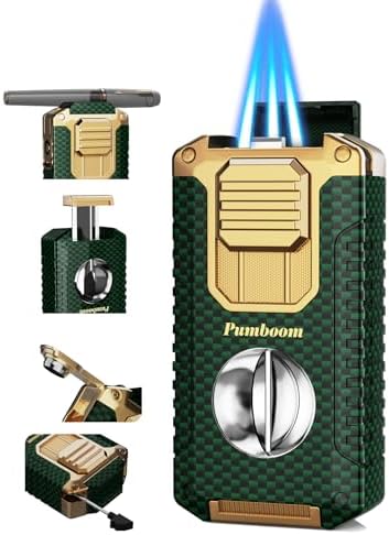 Amazon.com: All-in-one Torch Lighter with V Cutter, Punch, Needle ...