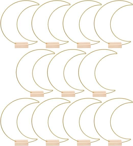 Amazon.com: Dining Table Decor 10 Sets Metal Floral Hoop Moon Shaped ...
