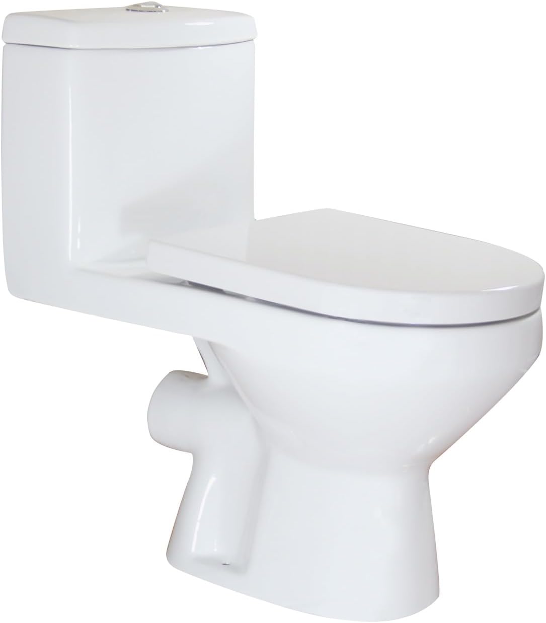 WinZo WZ5011 Rear Outlet One Piece Toilet Dual Flush 1.1/1.6 GPF P Trap ...