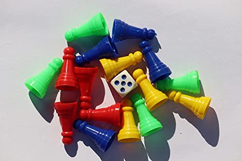 Buy S&F Junction Set of 16 Plastic Ludo Coins + 1 Dice for Ludo Snake ...