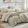 Amazon.com: WRENSONGE Light Oatmeal Queen Comforter Set, 7 Pieces Soft ...