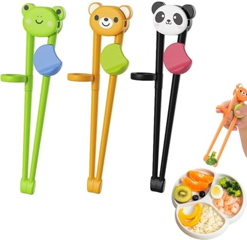 3 Pairs Kids Chopsticks, Reusable Chopstick Helper Plastic Childrens ...