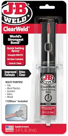 J-B Weld ClearWeld 5 Minute Epoxy, Clear, 14ml w/Static Mixer, (50114H) : Amazon.in: Industrial ...