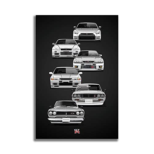 Amazon.com: Skyline GTR R32 R33 R34 R35 Evolution Car Automobile Art ...