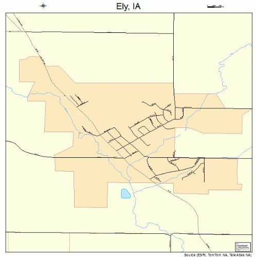 Amazon.com: Large Street & Road Map of Ely, Iowa IA - Printed poster ...