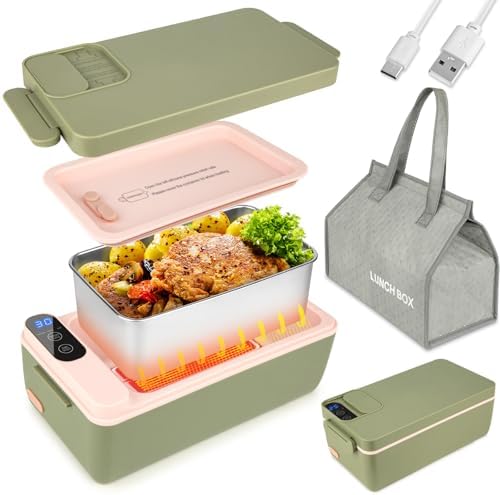 Amazon.com: Cordless Electric Lunch Box,Rechargeable Self-Heating Food ...