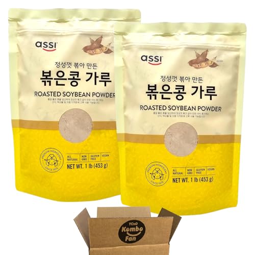 (Pack of 2) Assi Roasted Soy Soybean Powder / (16oz each, Total 32 oz ...