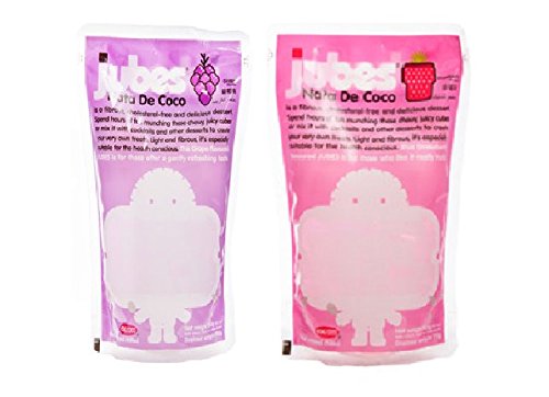Amazon.com: Jubes Combo Pack: 3 Nata De Coco Strawberry & 3 Nata De ...