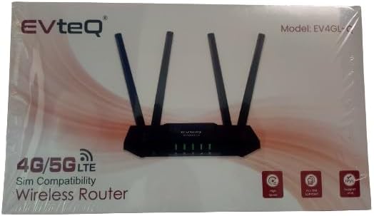 EVteQ Wireless Router 4G/5G Mobile Sim Based Router with Four Antenna ...