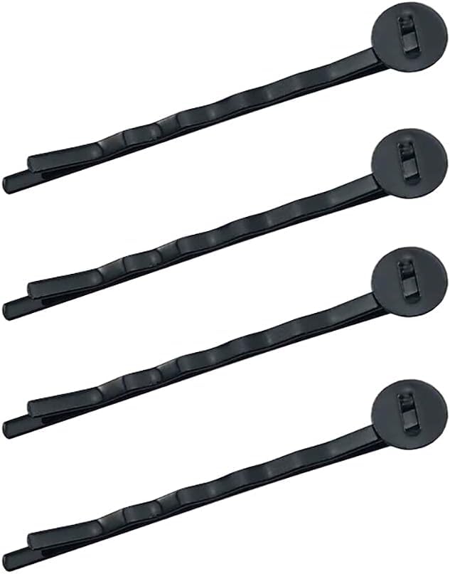Amazon.com : 50 Pcs Black Hair Bobby Pins Hair Clips with Blank Round ...