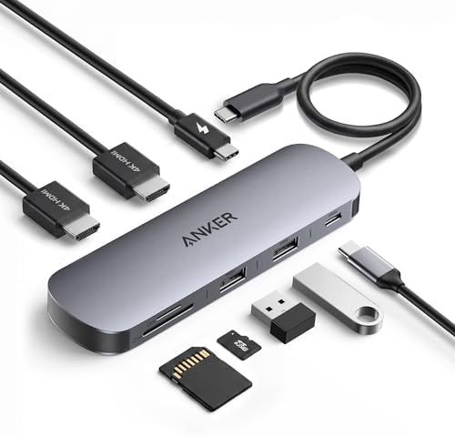 Anker Nano 8-in-1 USB C Docking Station, Dual Monitor Laptop Dock with ...