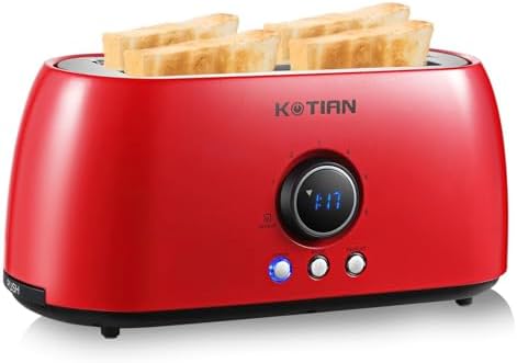 Amazon.com: DOWYLIK Toaster 4 Slice, Extra-Wide Long Slot 4 Slice ...