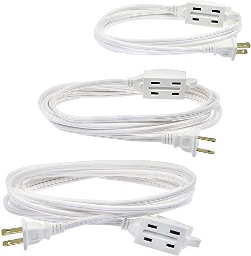 Amazon.com: PLUGTUL Indoor Extension Cord 10 FT, 2 Prong White ...
