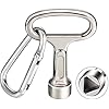 Hotop Metal Triangular Key Meter Box Key Silver Triangle Socket Spanner ...
