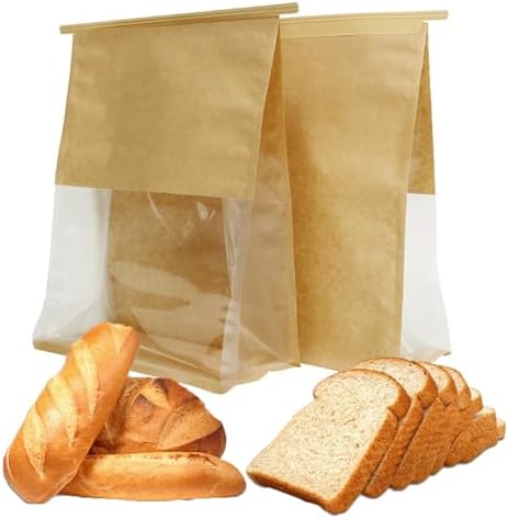 Amazon.com: GOULIKFUL Heavy Duty 50PCS Kraft Paper Bread Bags with Tin ...
