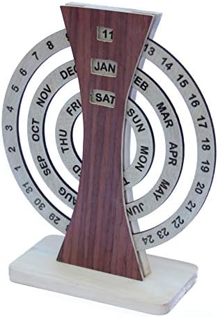 IVEI Rotating Perpetual Calendar/Wooden Forever Calendar/Never Ending ...