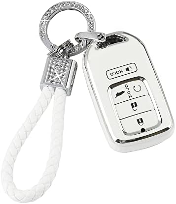 Amazon.com: Sindeda for Honda Key fob Cover with Leather Keychain,Soft ...