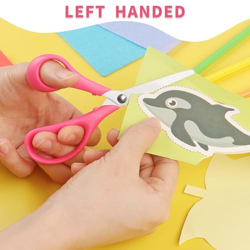 Vutyvve Left-Handed Kid’s Scissors, Safe Blunt Tip Scissors for ...
