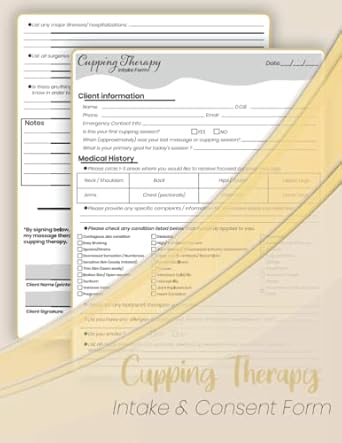 Cupping Therapy Client Intake Form Book: is ideal for any provider that ...