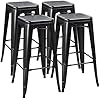 Amazon.com: Topeakmart 30inch High Metal Bar Stools Backless Indoor ...