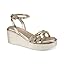 KARL LAGERFELD womens Clemons Ankle Strap Wedge Sandal, White Gold, 6 ...