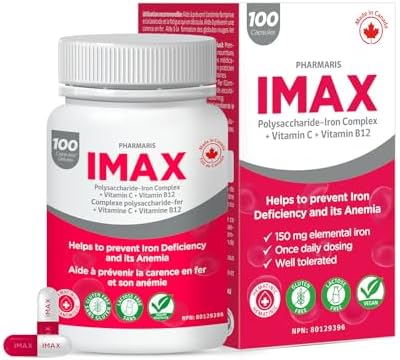 Pharmaris IMAX Iron Supplement, 150 mg Polysaccharide-Iron Complex, 250 ...