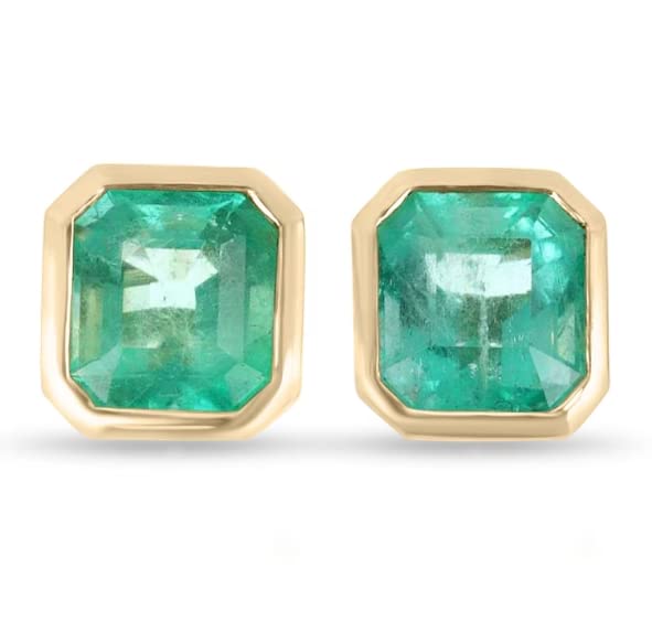 Buy Empirical Jewels Real Emerald Earrings Studs Gold Pure Green Stone ...