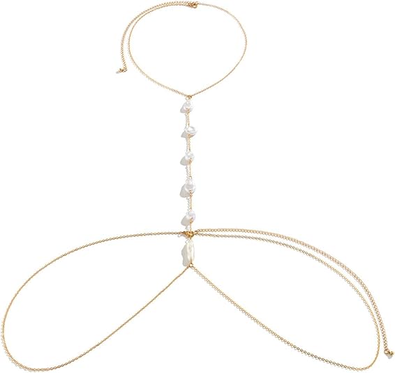 Amazon.com: Seashell Chest Chain Body Chain Jewelry for Women 14K Gold ...