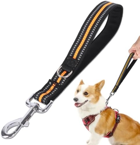 Kaket Reflective Short Dog Lead with Padded Handle, Strong Short Leash ...