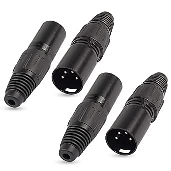 XMSJSIY 4 Pin XLR Male Plugs Connectors, 4 Pin XLR-M Plug Audio Mic ...