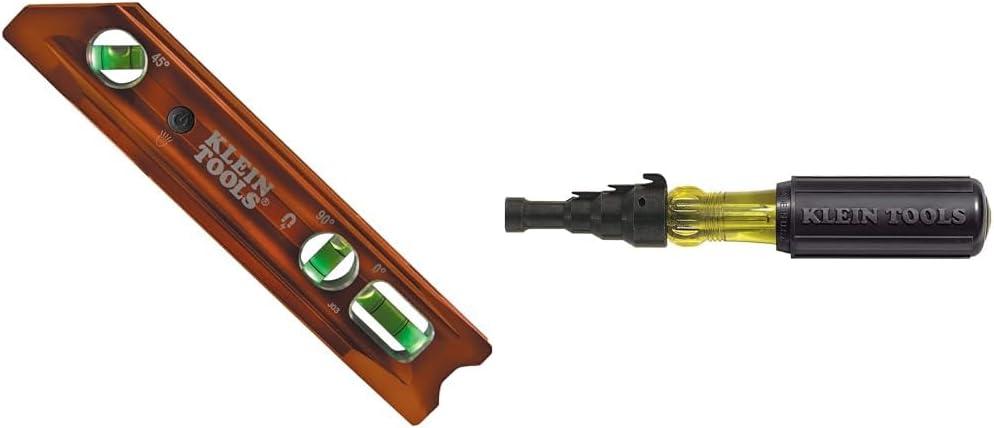 Klein Tools 935RBLT Level, 9-Inch Lighted Torpedo Level with Magnet, 0 ...