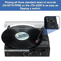 Jensen JTA-230R Turntable USB (33/45/78 RPM) Speakers (Black) : Amazon ...