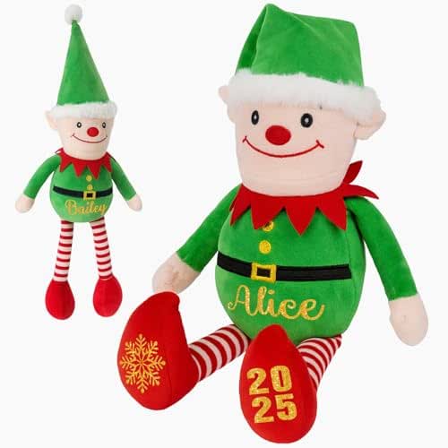 Amazon.com: Custom Christmas Elves Plush Toys, Personalized Christmas ...