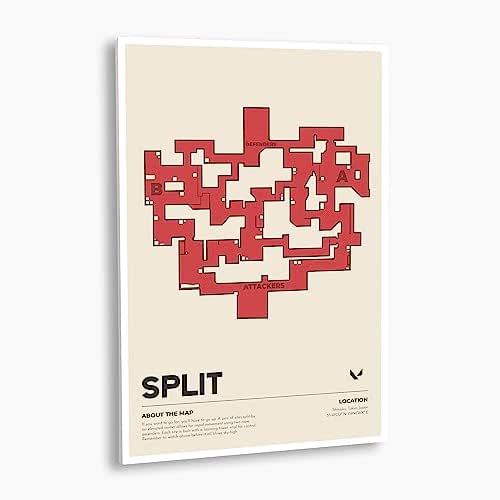Amazon.com: Split Map Poster, Unframed, Premium Photo Paper - Perfect ...