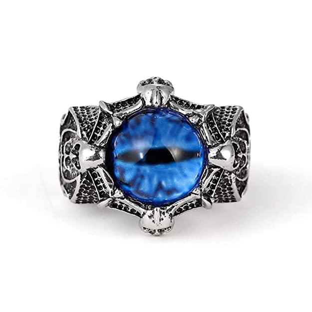 Buy DF Store Adjustable Devil's Eye Ring Dark Punk Glass Eye Ring Alloy ...