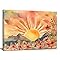 Amazon.com: Boho Sun Canvas Wall art Mid-Century Modern Abstract ...