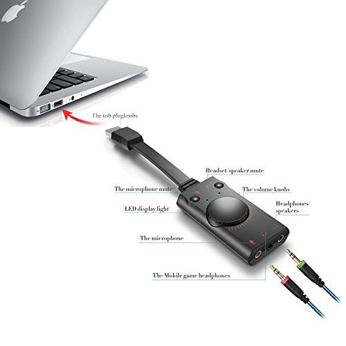 External Sound Cards, KOTION EACH USB 2.0 3D Virtual 7.1 Channel ...