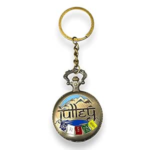 AUGEN Premium Pocket Watch Metal Keychain Julley Tibetan Lung ta Om ...