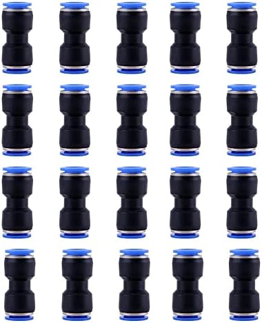 8mm Straight Pneumatic Fittings, 20 Pcs Air Line Fittings Connector ...