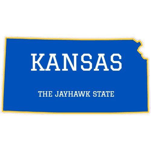 Amazon.com - U.S. Custom Stickers Kansas The Jayhawk State Sticker 6 Inch
