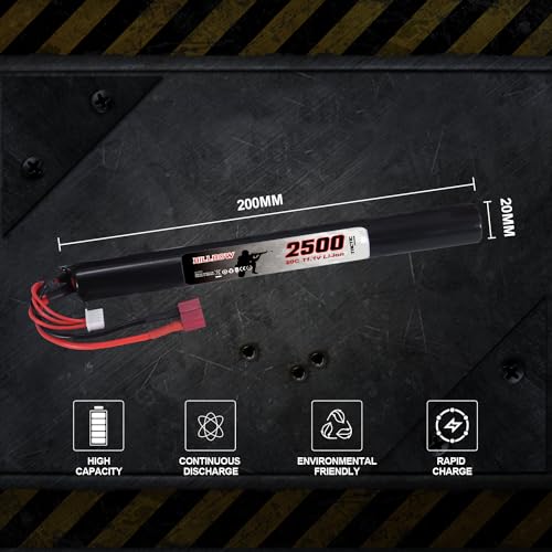 11.1V Airsoft Battery 2500mAh 20C with Deans/T Plug for Airsoft Guns ...