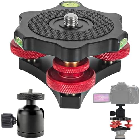 Amazon.com : Tripod Leveling Base with Tripod Head, Aluminum Alloy for ...