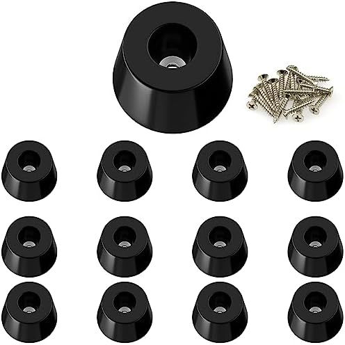 12 PCS Round Rubber Furniture Feet Pads with Screws,Table Leg Pads ...