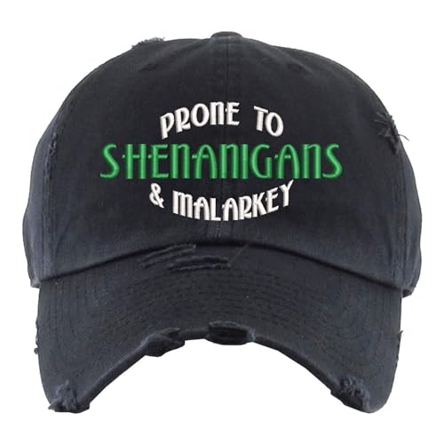 Amazon.com: Prone To Shenanigans & Malarkey Hat | Distressed Baseball ...