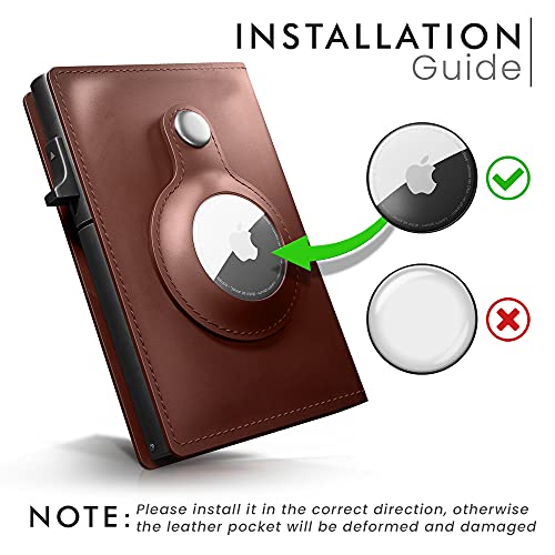 ANOVUS AirTag Wallet (Brown) | Trackable Wallet with AirTag Holder ...