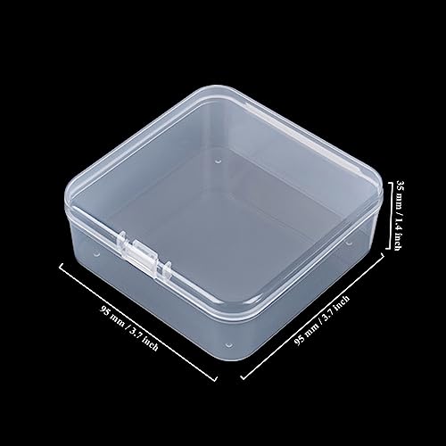 LJY 18 Pieces Square Mini Clear Plastic Storage Containers Box Case ...